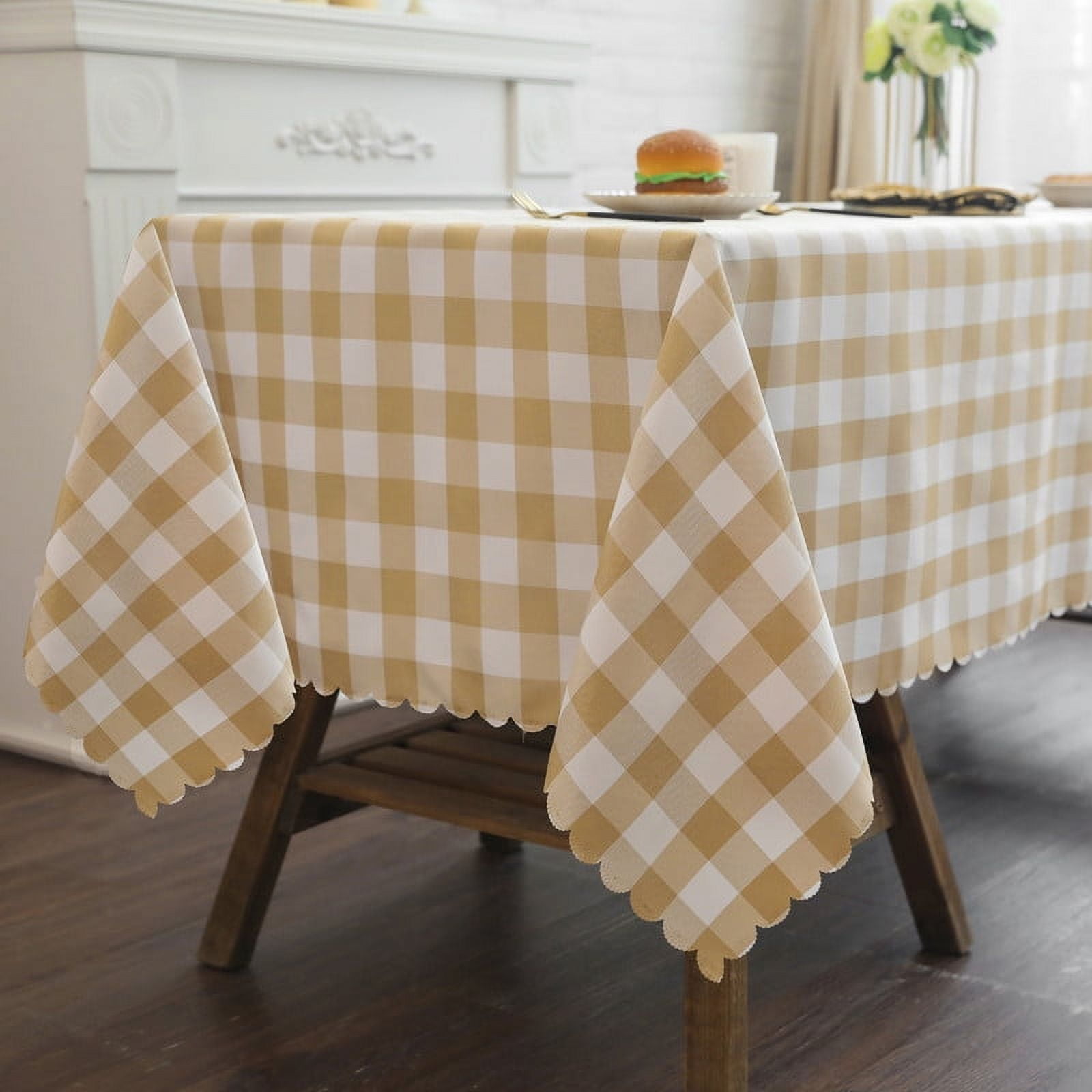 Rectangular table tablecloth, stain resistant, durable and wrinkle ...