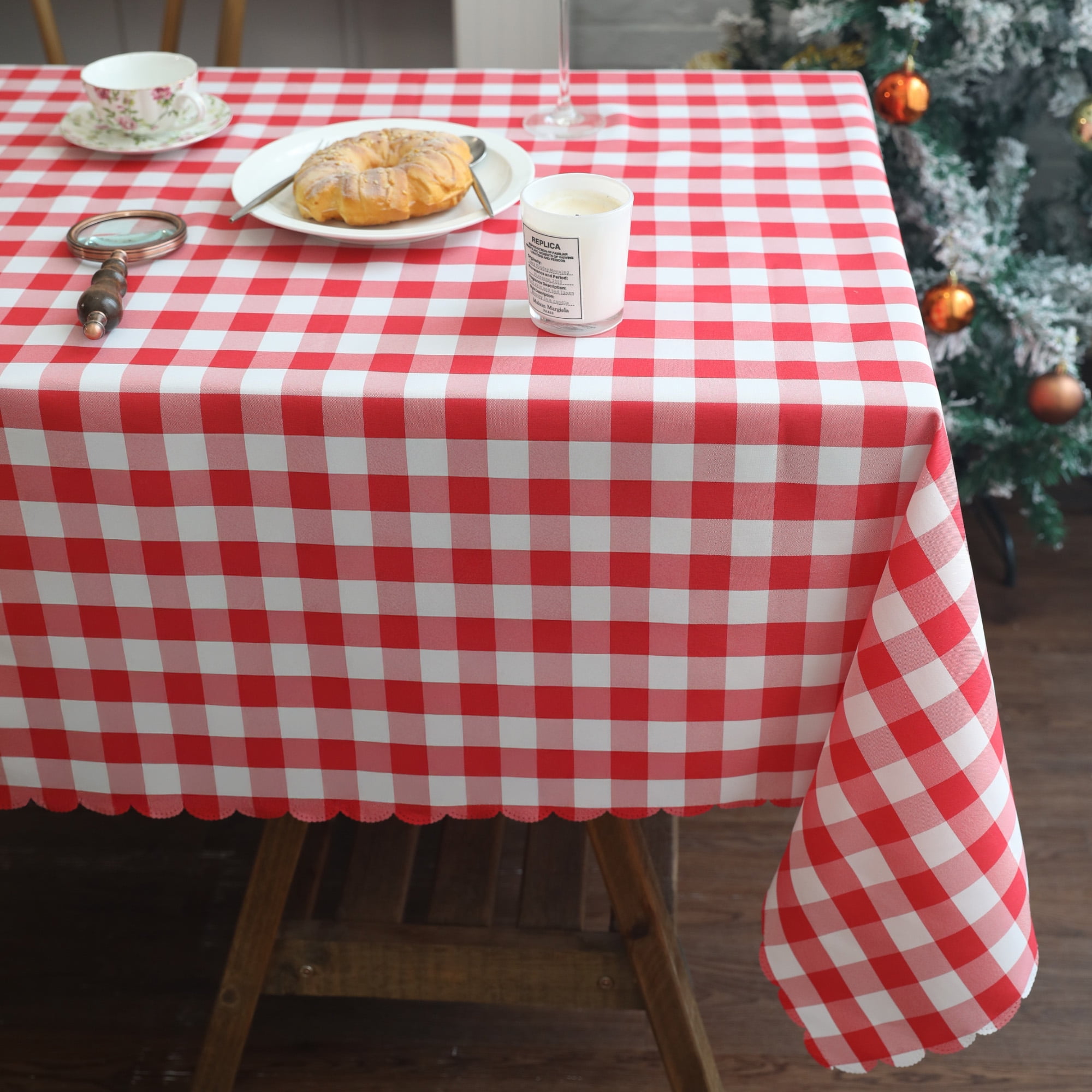 CSFL Checkered Tablecloth for Rectangle Tables, Polyester Gingham ...