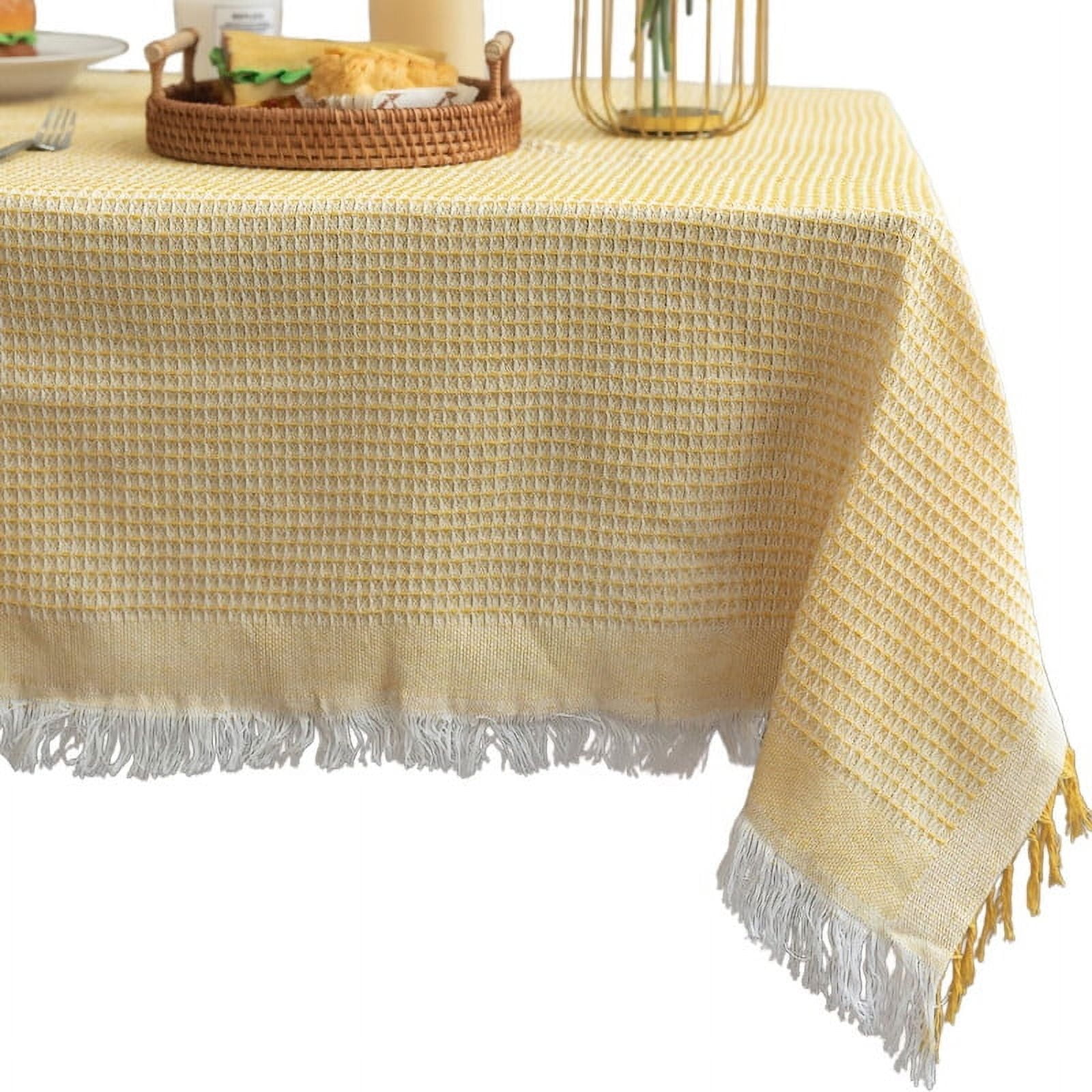CSFL Rustic Table Cloth for Rectangle Tables, Linen Cotton Tablecloth ...