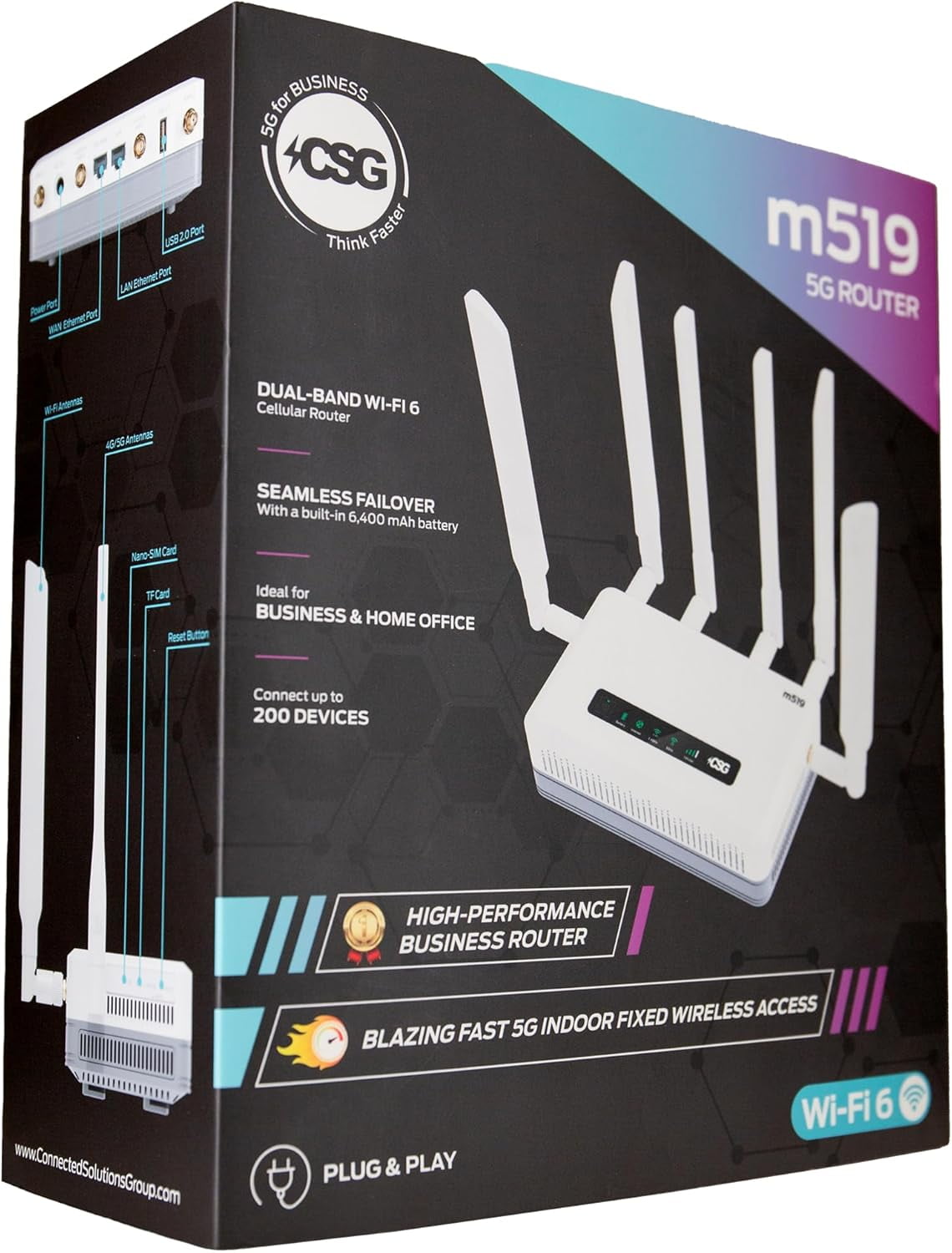 CSG m519 5G Cellular Gateway Business Router, Compatible with Verizon ...
