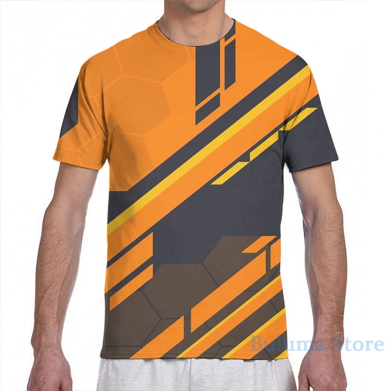 CSGO Black&Orange Diagonal men T-Shirt women all over print fashion ...