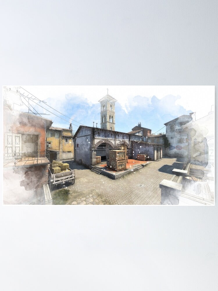 CSGO Inferno Watercolour Map Poster Poster - Walmart.com