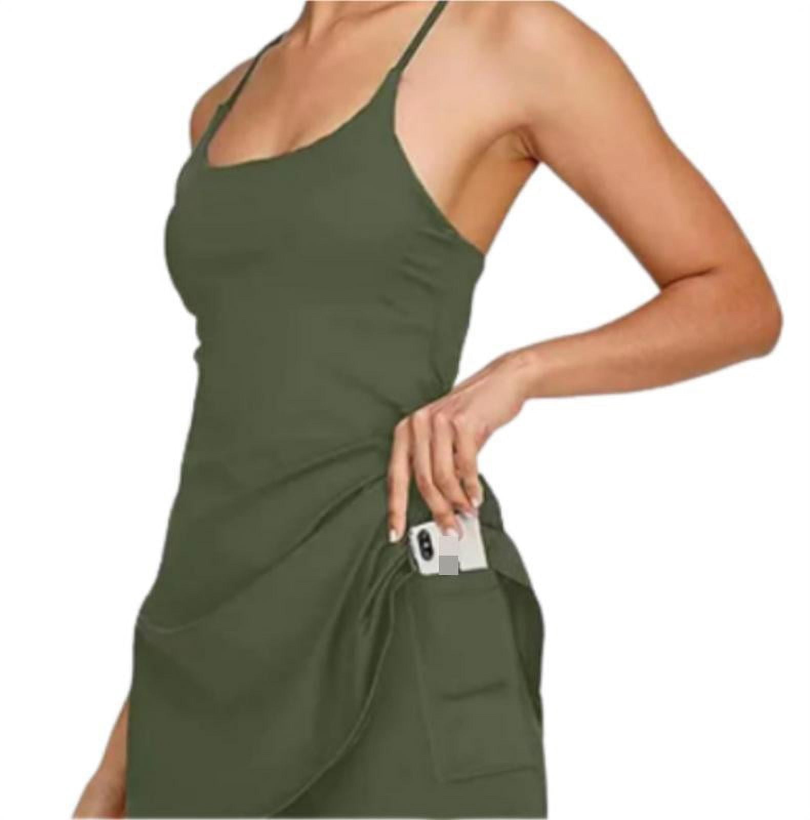 CSHA Women's Tennis Workout Dress with Built-in Shorts, Sleeveless ...