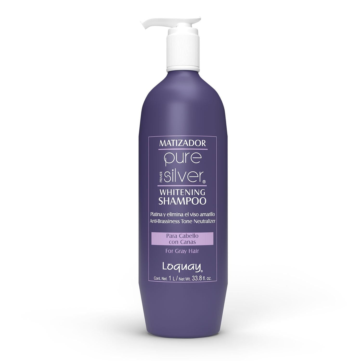 CSHF Matizador PURE SILVER Primer Whitening Shampoo 1L/ Net Wt 33.8 Oz ...