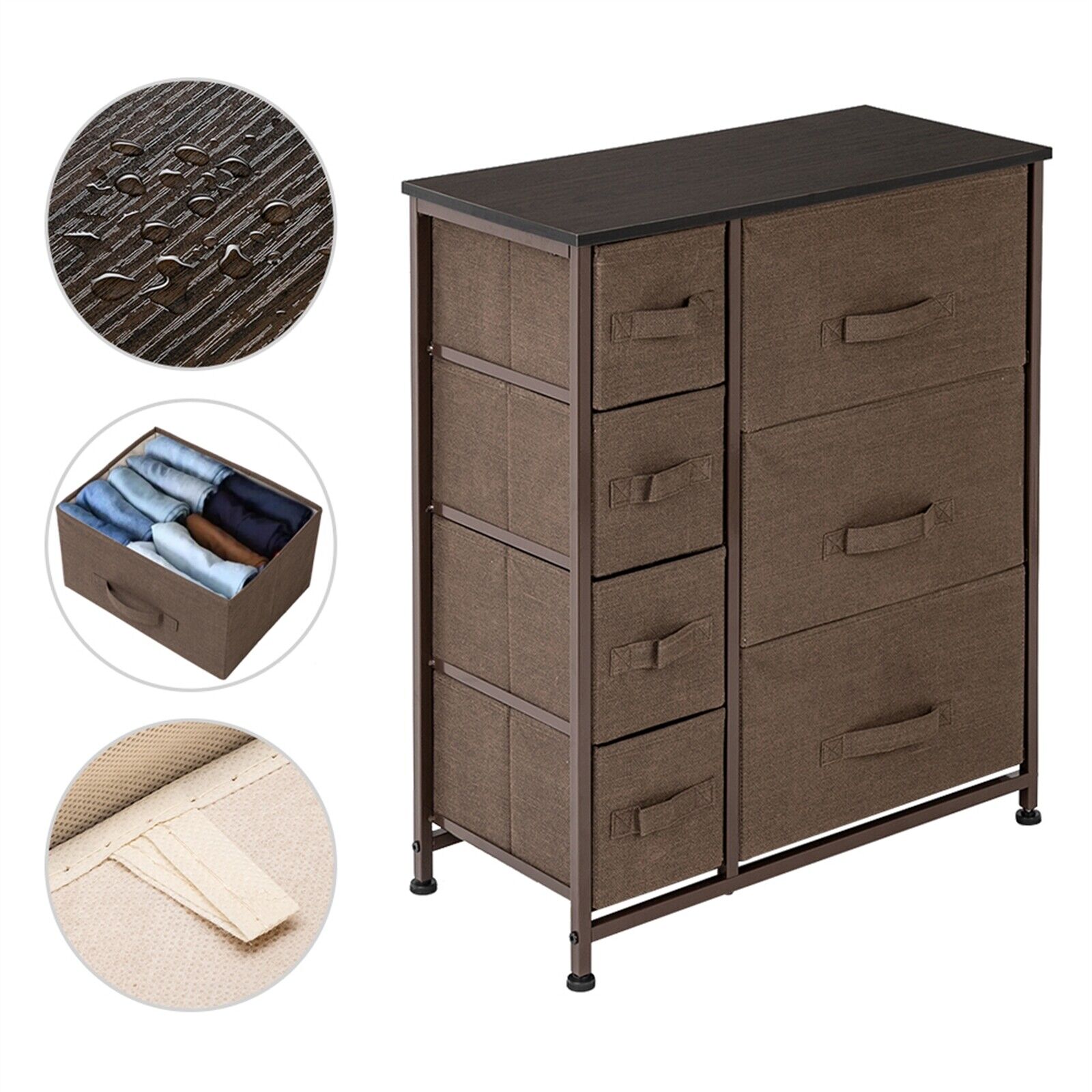 CSHPO Fabric Dresser for Bedroom - Grey Clothes Dressers Storage Tower ...