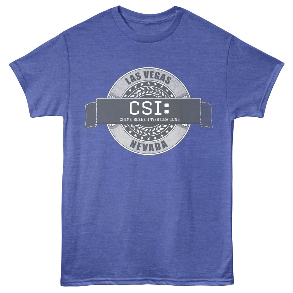 CSI Las Vegas Nevada Badge Men's T Shirt (BlueHeather, AdultL ...