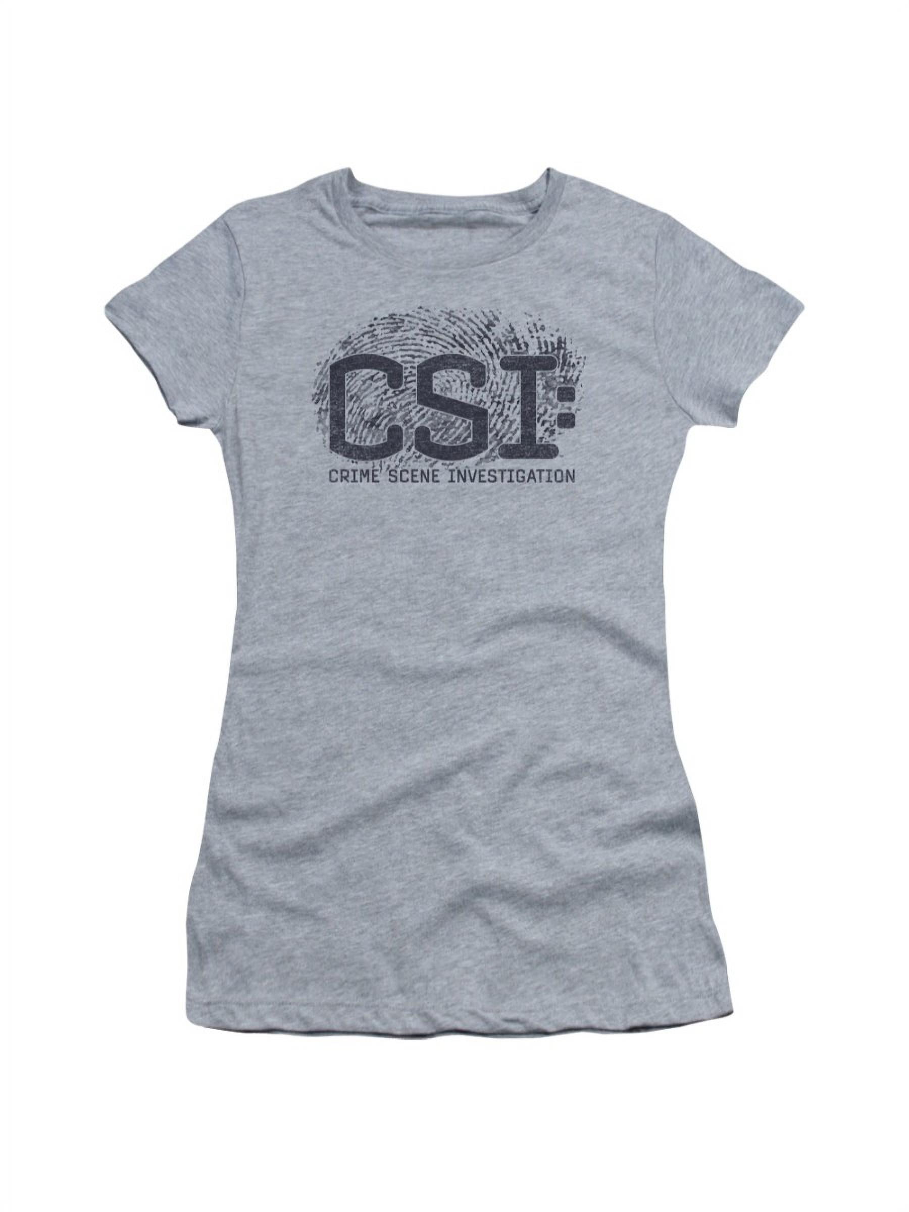 CSI TV Show CBS Distressed Logo Juniors Sheer T-Shirt Tee - Walmart.com