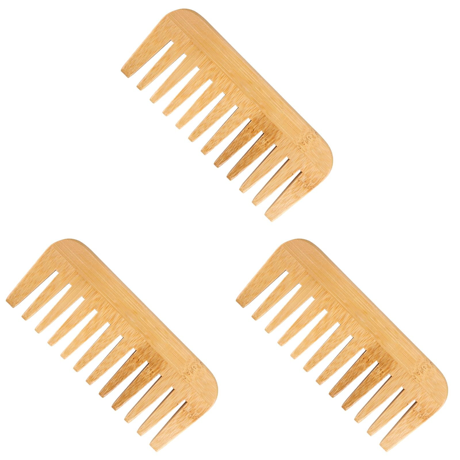 CSMY 3Pcs-Wide Tooth Wooden Comb Natural for Detangling Wet Or Dry Hair ...