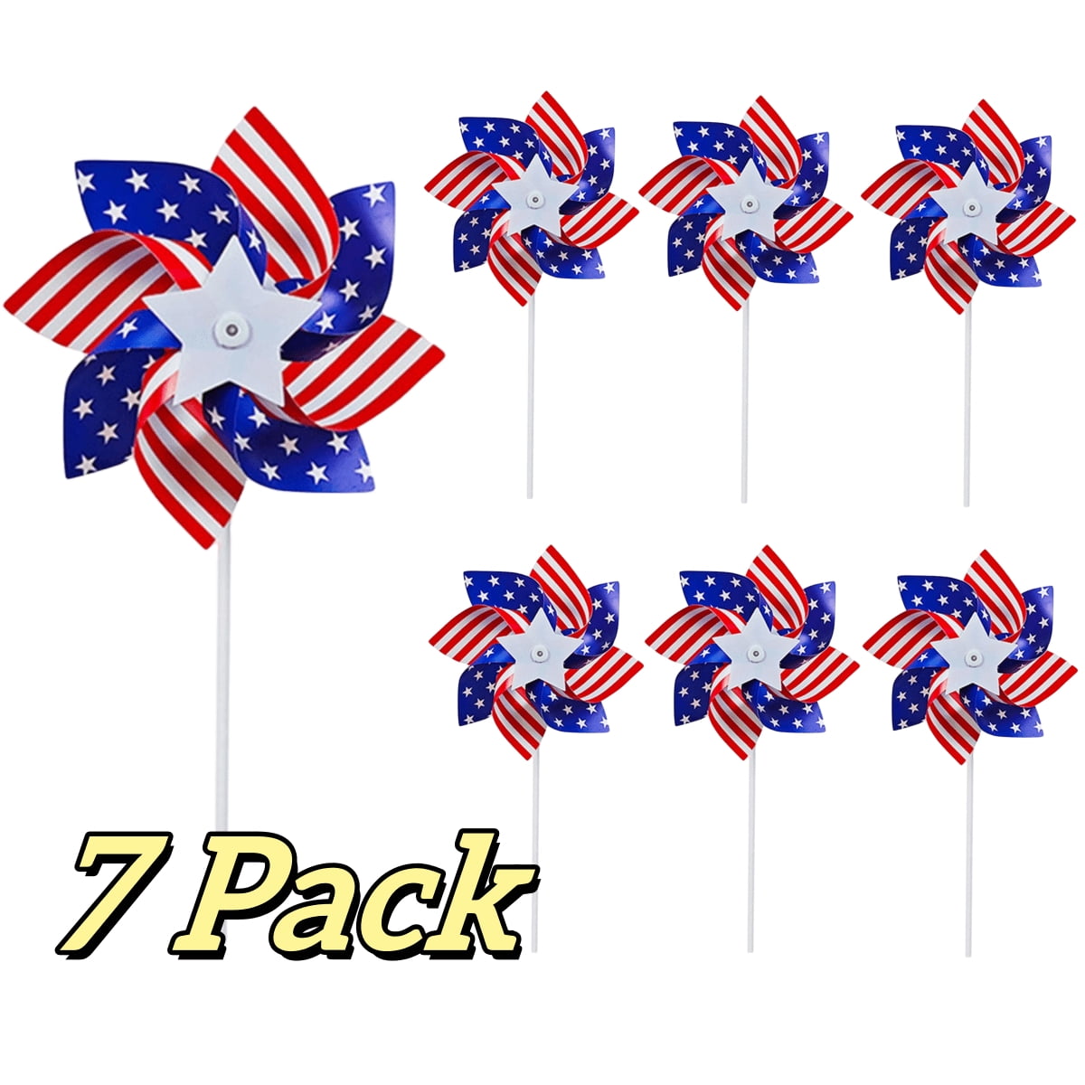 CSMY 7Pack American Flag Independence Day Pinwheels - Walmart.com