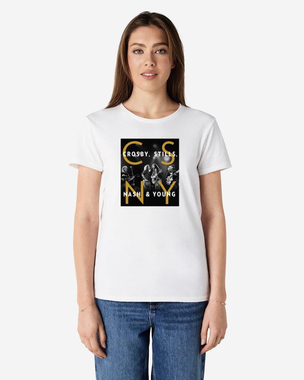 CSNY Stills Nash Young T-SHIRT Black All Size, for men & women, up to ...