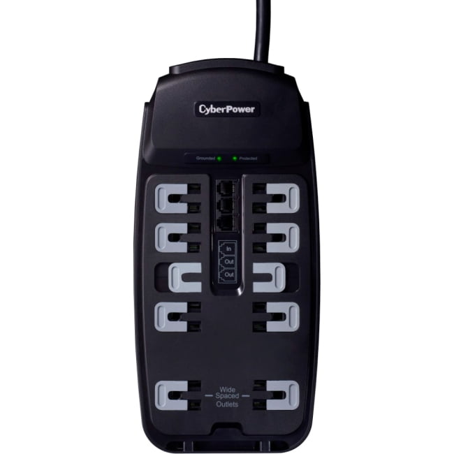 CSP1008T Professional 10-Outlets Surge Suppressor 8FT Cord and TEL - 10 ...