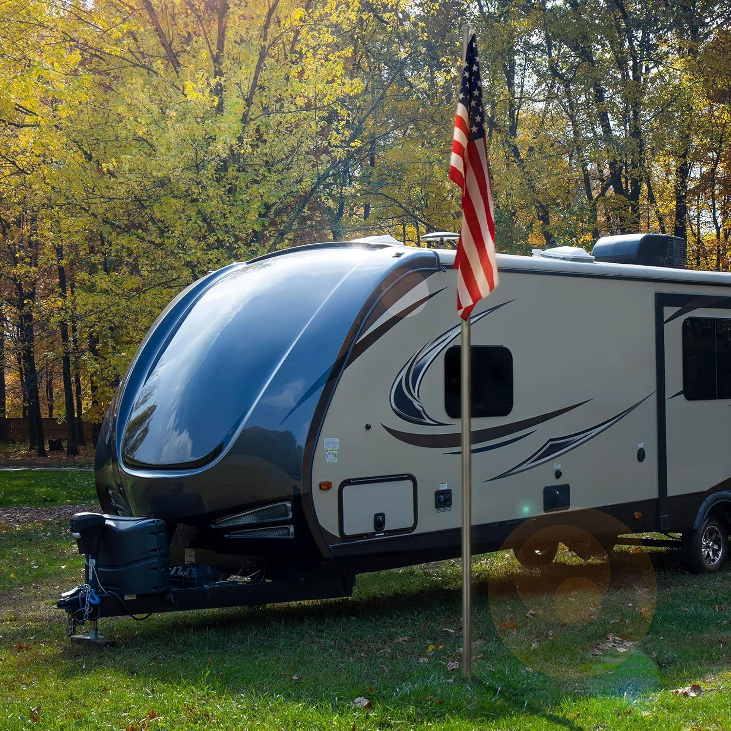 CSPP 12'8" Portable Flagpole Telescoping Aluminum Pole with US Flag ...