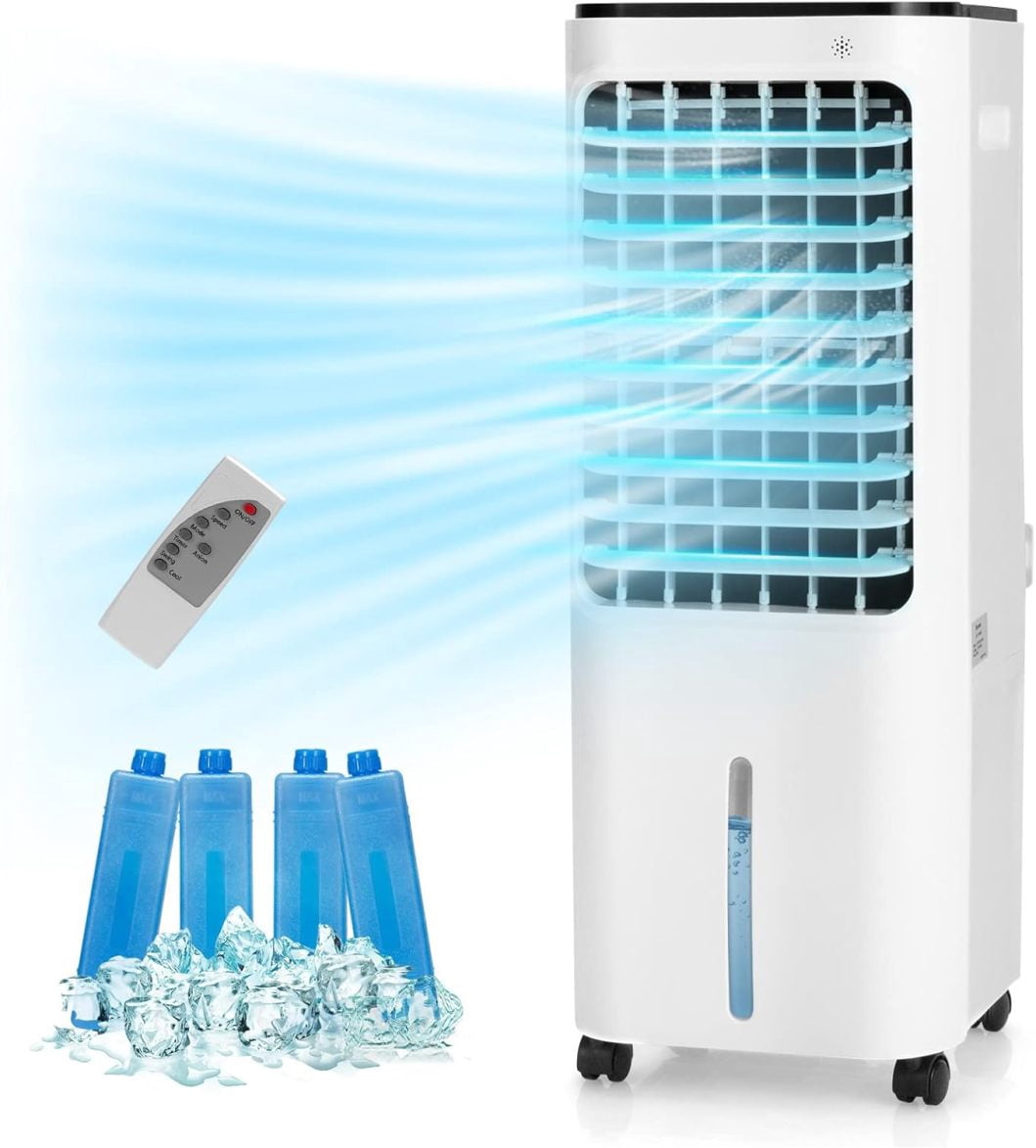 CSPP Evaporative Air Cooler, 4-in-1 Portable Evaporator Cooler with ...