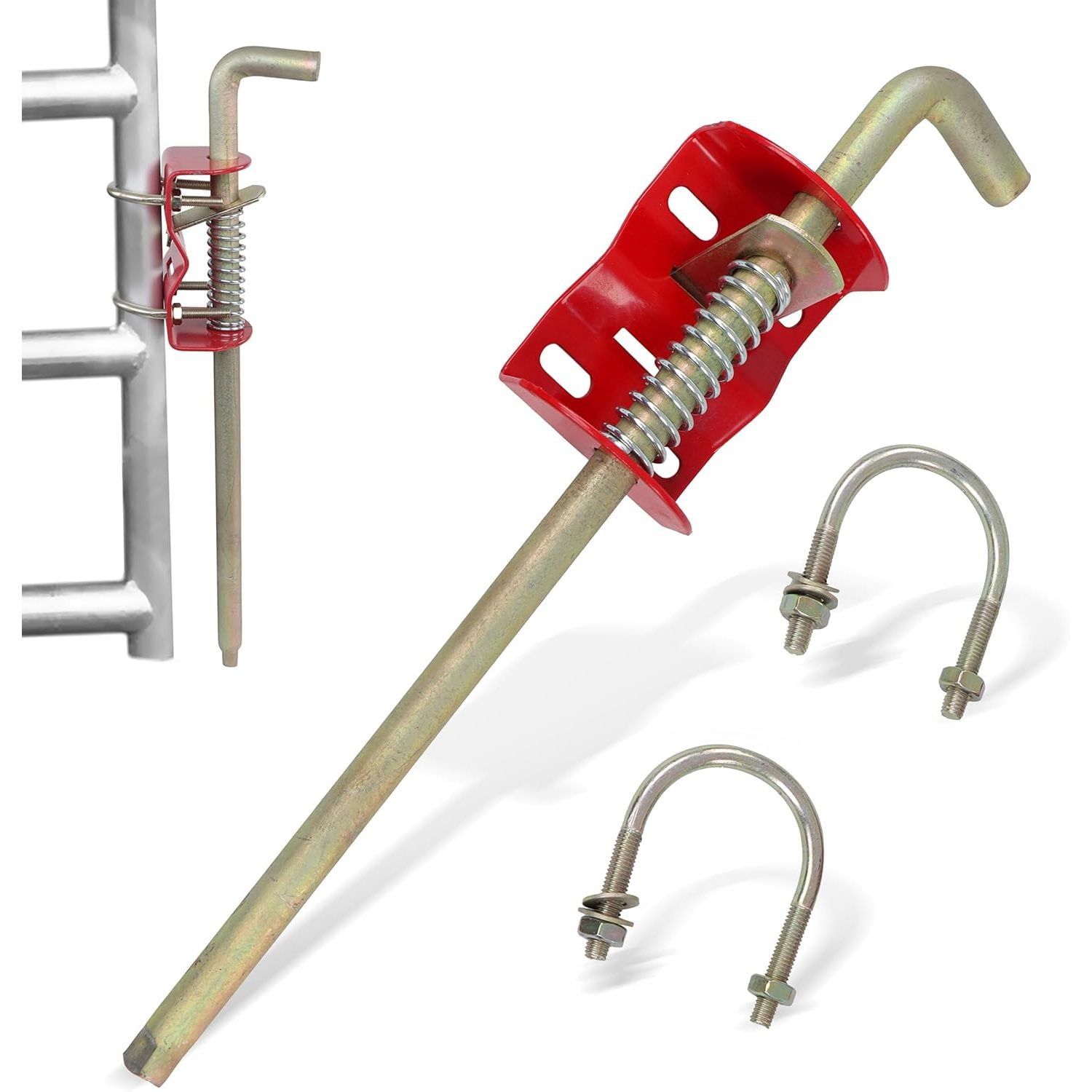 CSPP Farm Gate Anchor Cane Bolt 18in - Farming Livestock Spring-Loaded ...