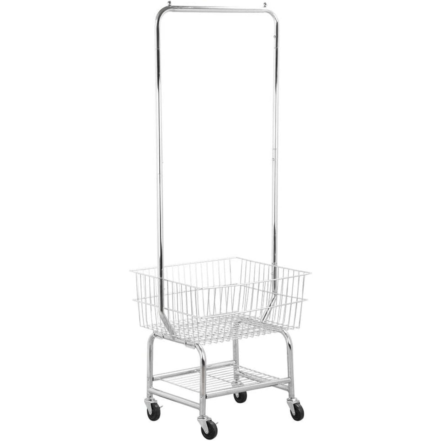 CSPP Rolling Laundry Basket with Garment Rack, Commercial Laundry ...