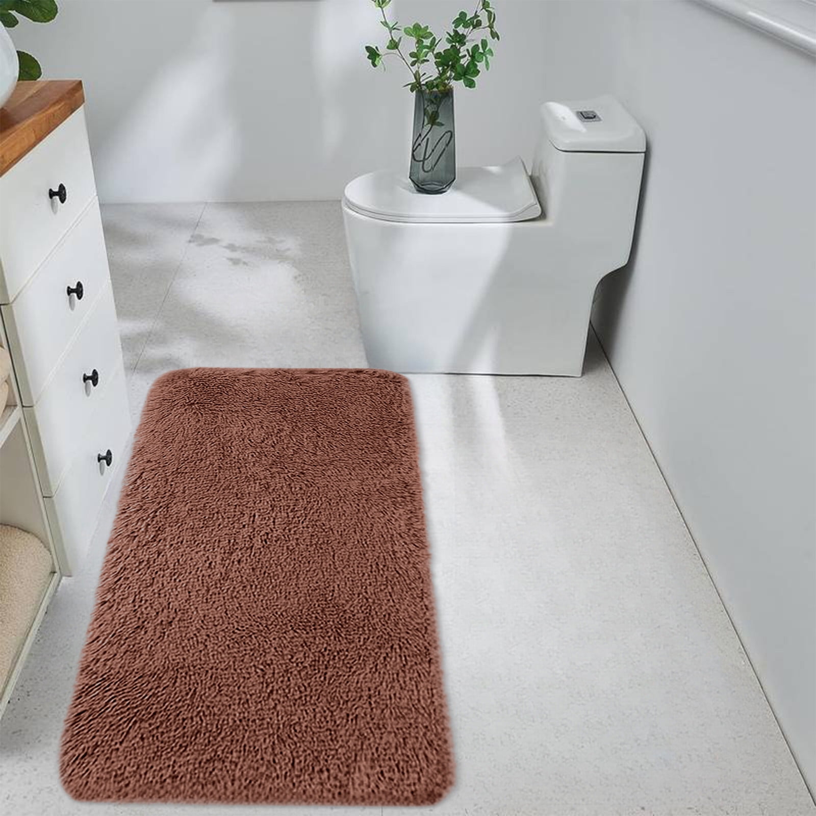 CSSAD Bathroom Mats,Solid Color Bath Mats,Toilet Mats Universal Soft ...