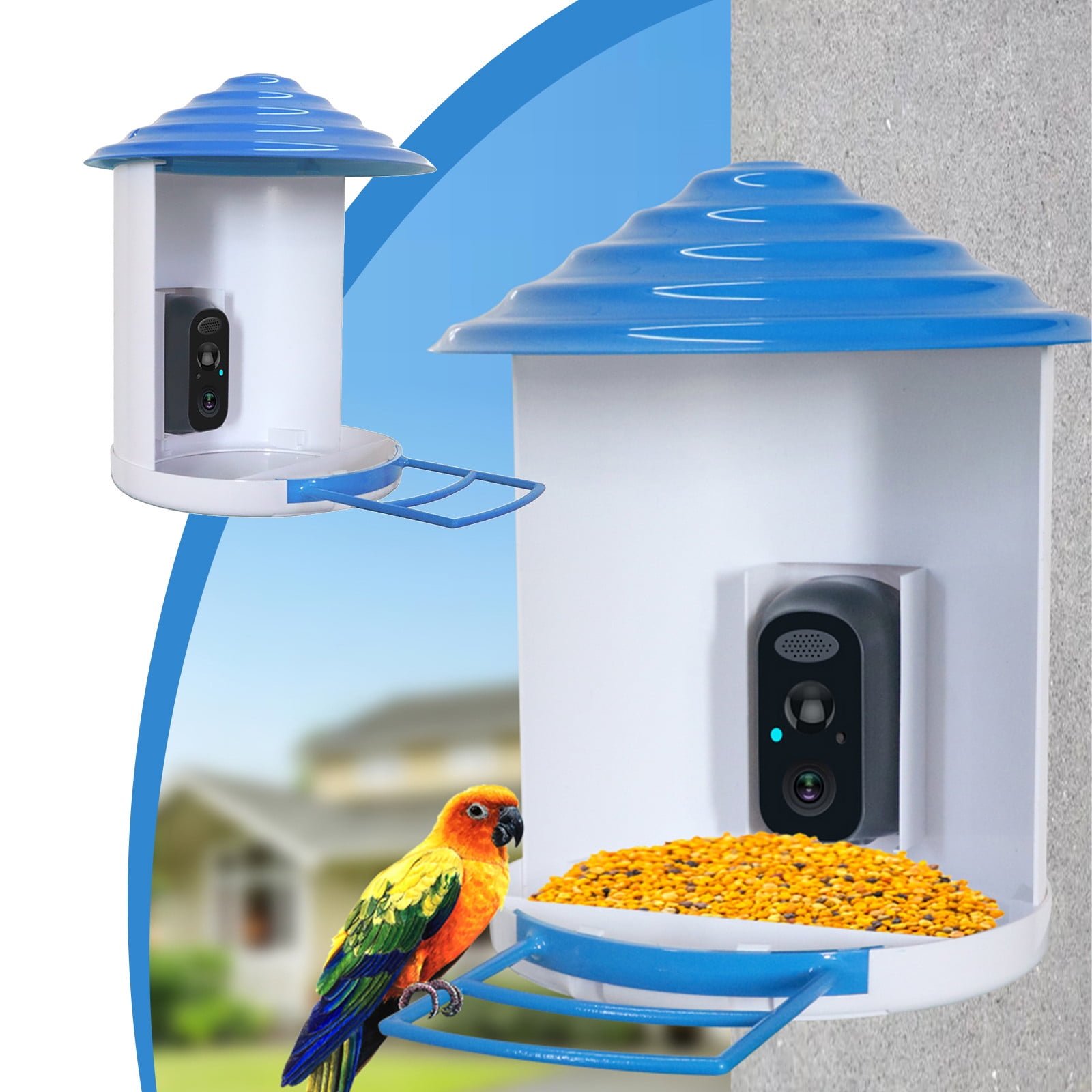 CSSAD Bird Feeder, Wireless Solar Monitoring Bird Feeder Camera 360 ...
