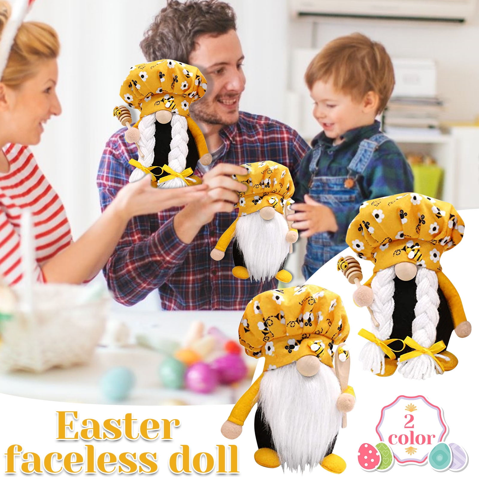 CSSAD Easter Decorations Clearance Easter Bee Faceless Doll Gonk Dwarf ...
