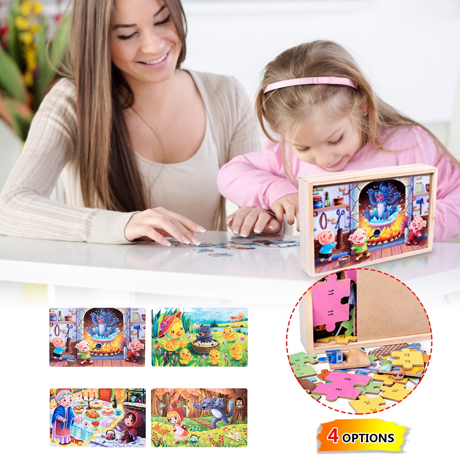 CSSAD Jigsaw Puzzles for Kids Construction Wooden Puzzles In Wooden ...
