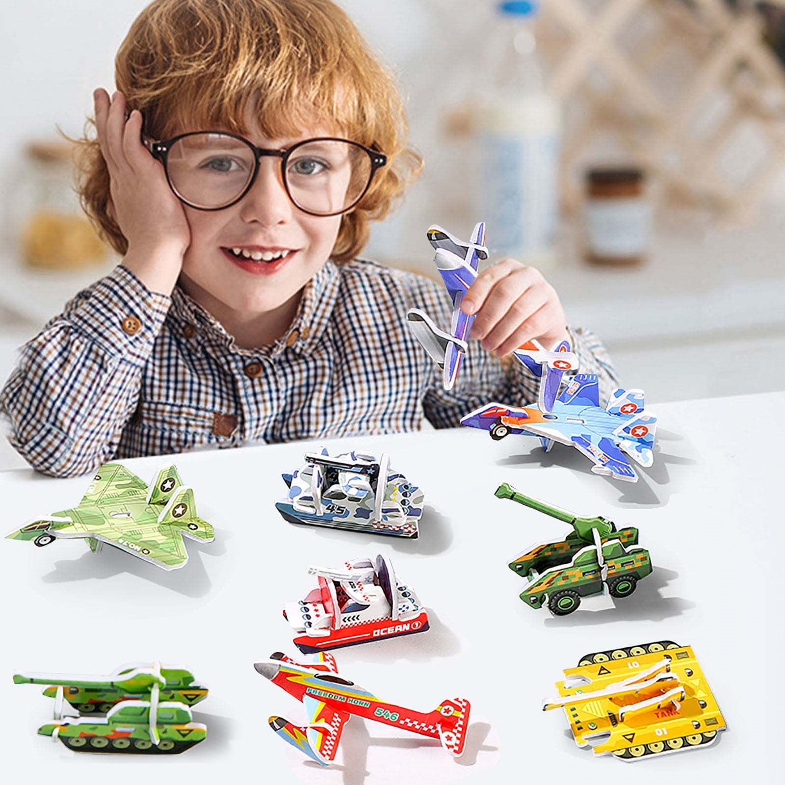 CSSAD Puzzle Clearance Children's DIY Assembly Puzzle Airplane Tank ...
