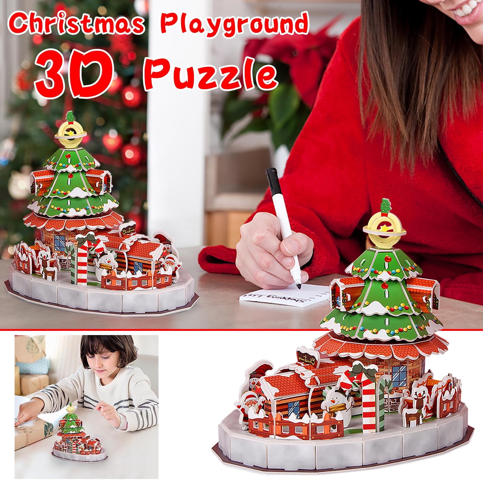 CSSAD Puzzle for Kids Christmas Playground Paper Puzzle DIY Toys ...