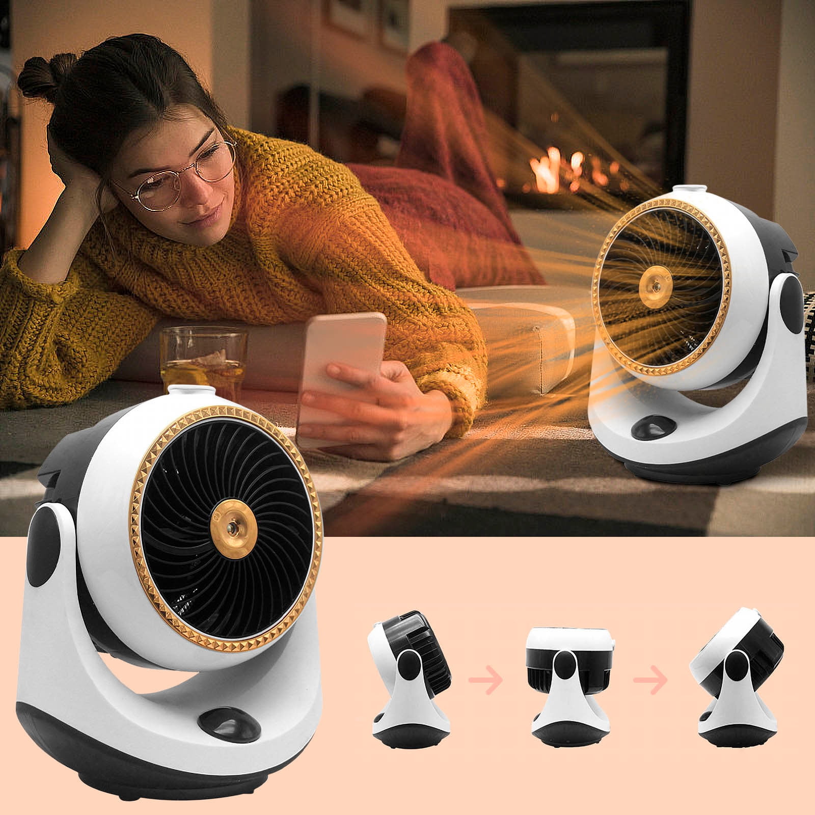 CSSAD Space Heaters for Inside Fan Heater, Small Silent Household ...
