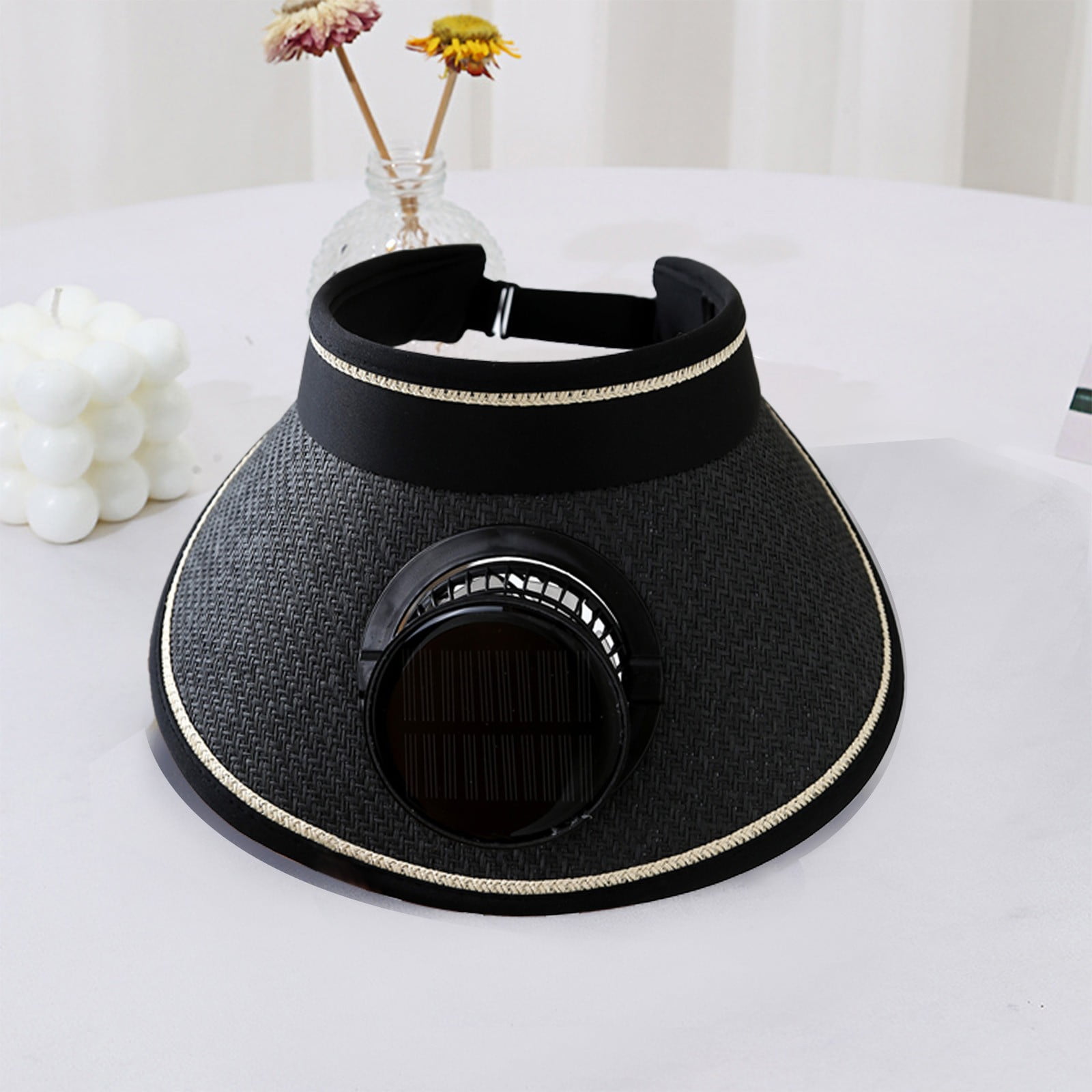 CSSAD Sun Bucket Hat for Men Women Solar Fan Sun Hat Summer Sun ...