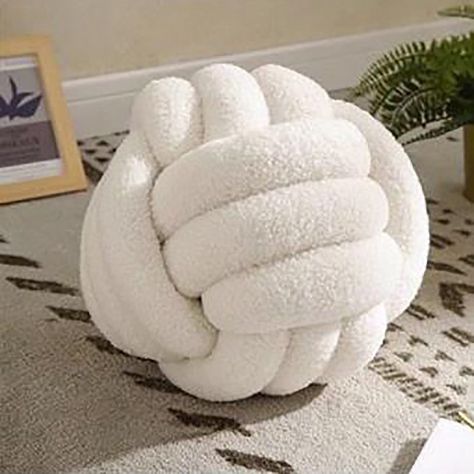 CSSAD White Decorative Throw Knot Pillow Ball,Soft Home Decorative ...