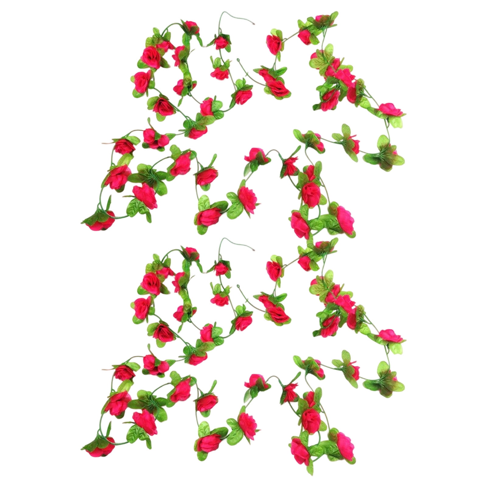 CSSJKYJ 2 Pack 86.61inch Artificial Flower Garland, Fake Red Roses ...