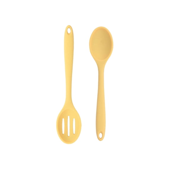 CSSJKYJ 2-Piece High Temperature Silicone Spoon Set – 1 Solid Spoon + 1 ...