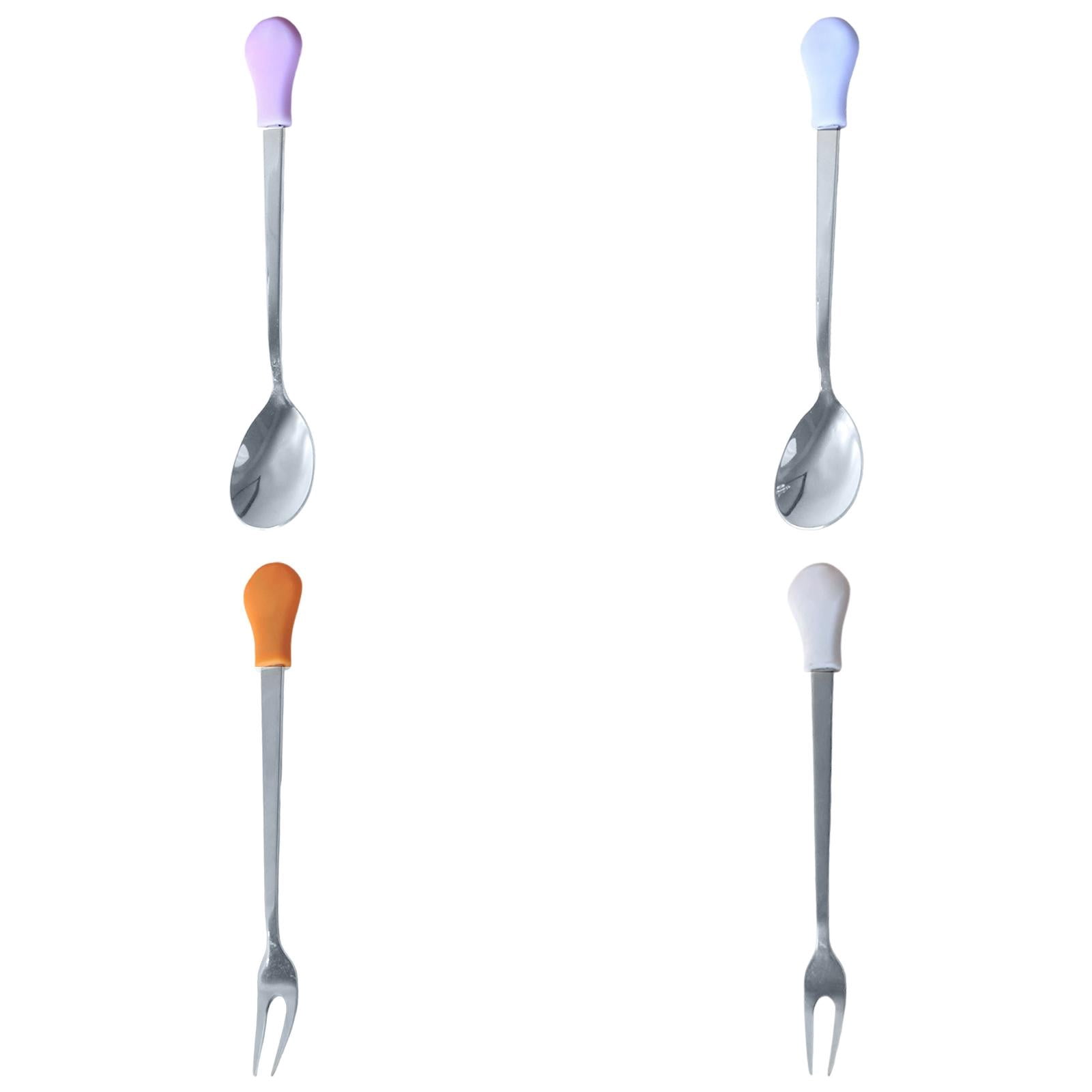CSSJKYJ 4 Pcs Dog Cat Spoon & Fork Wet Food Storage Pet Feeder Small ...