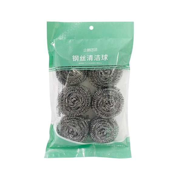 CSSJKYJ 6PCS Home Stainless Steel Scrubber Sponges,Cleaning Balls,Metal ...