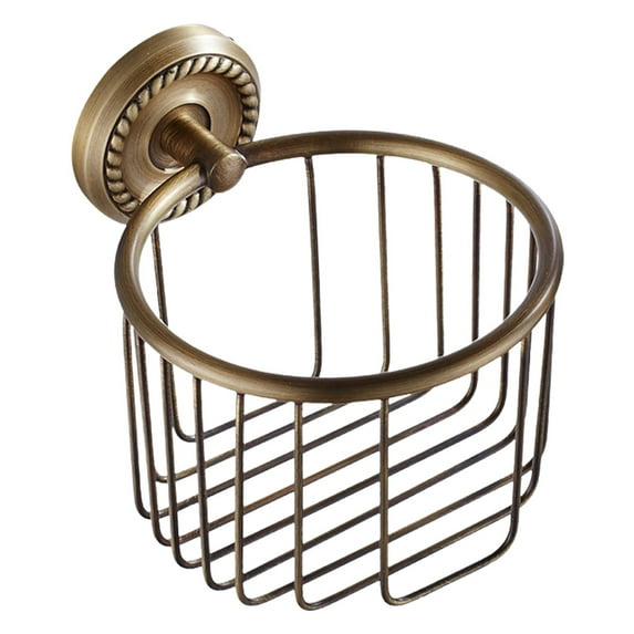 CSSJKYJ Brass Wall Mounted Toilet Roll Holder,Wire Basket Tissue Paper ...