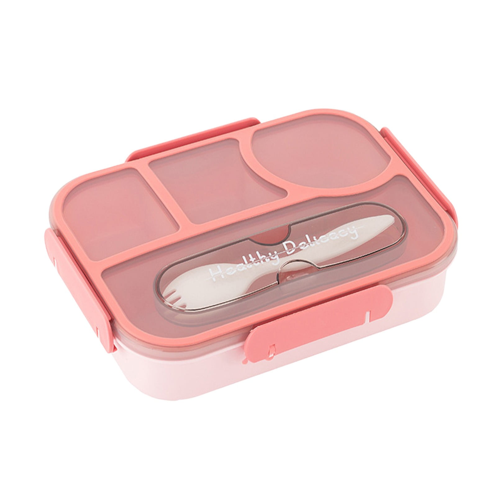 CSSJKYJ Four Compartment Lunch Box,Reusable Snack Box with Drop-Proof ...
