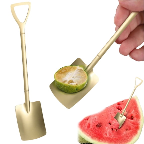 CSSJKYJ Gold Fruit Dessert Shovel Spoons, Stainless Steel Dinner Tea ...