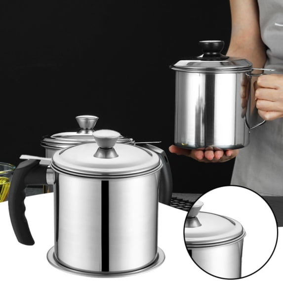 CSSJKYJ Grease Container, Bacon Grease Container with Strainer, Cooking ...
