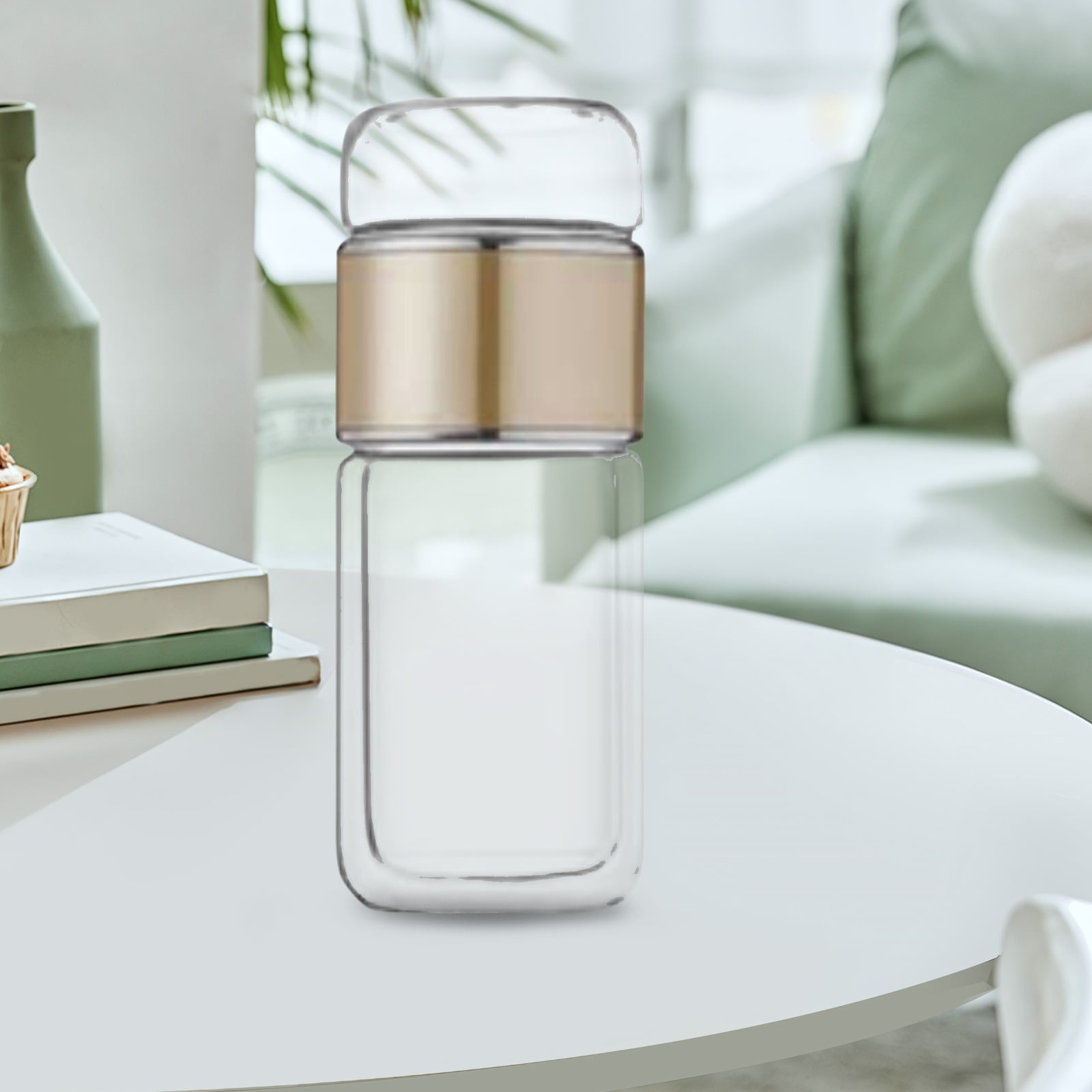 CSSJKYJ Tea Water Separation Glass Cup – Double Layer Thickened Heat ...