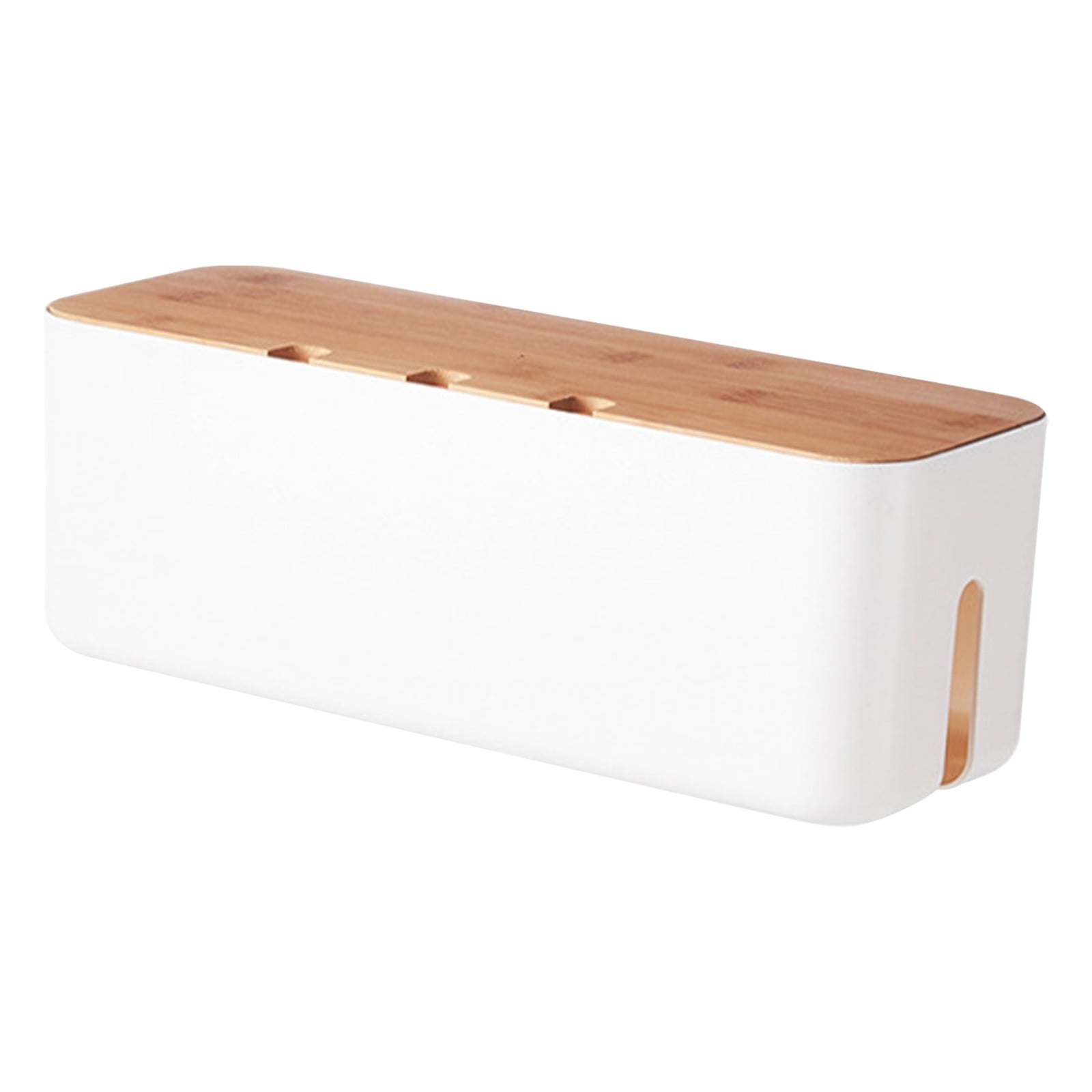CSSJKYJ White Cable Management Box, 11.8x4.5 inches, Wood Lid, Cord ...