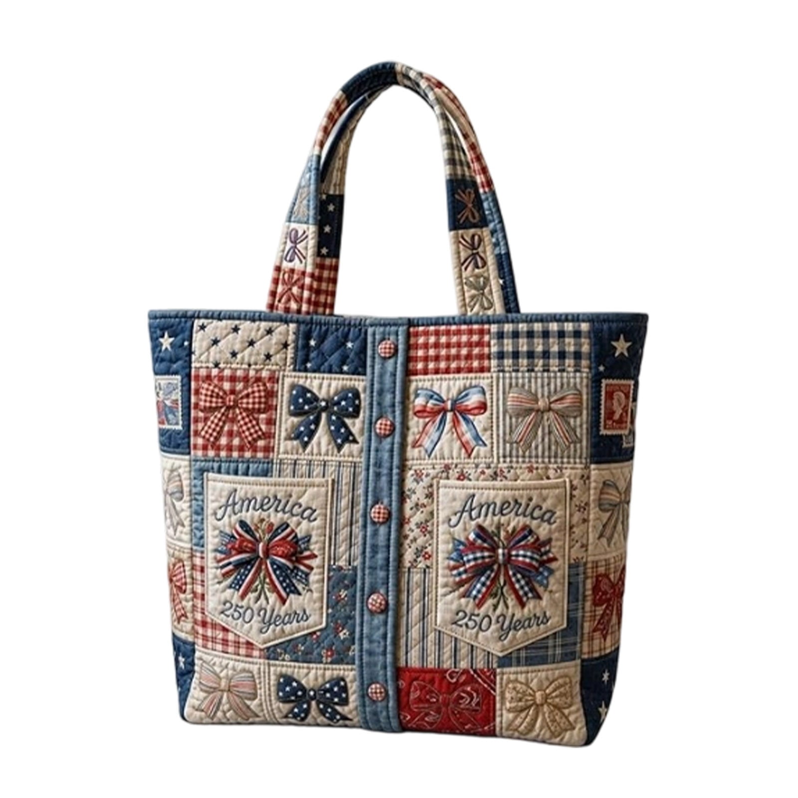 CSStudio USA 250th Anniversary Quilted Tote Bag, Patriotic Shoulder ...
