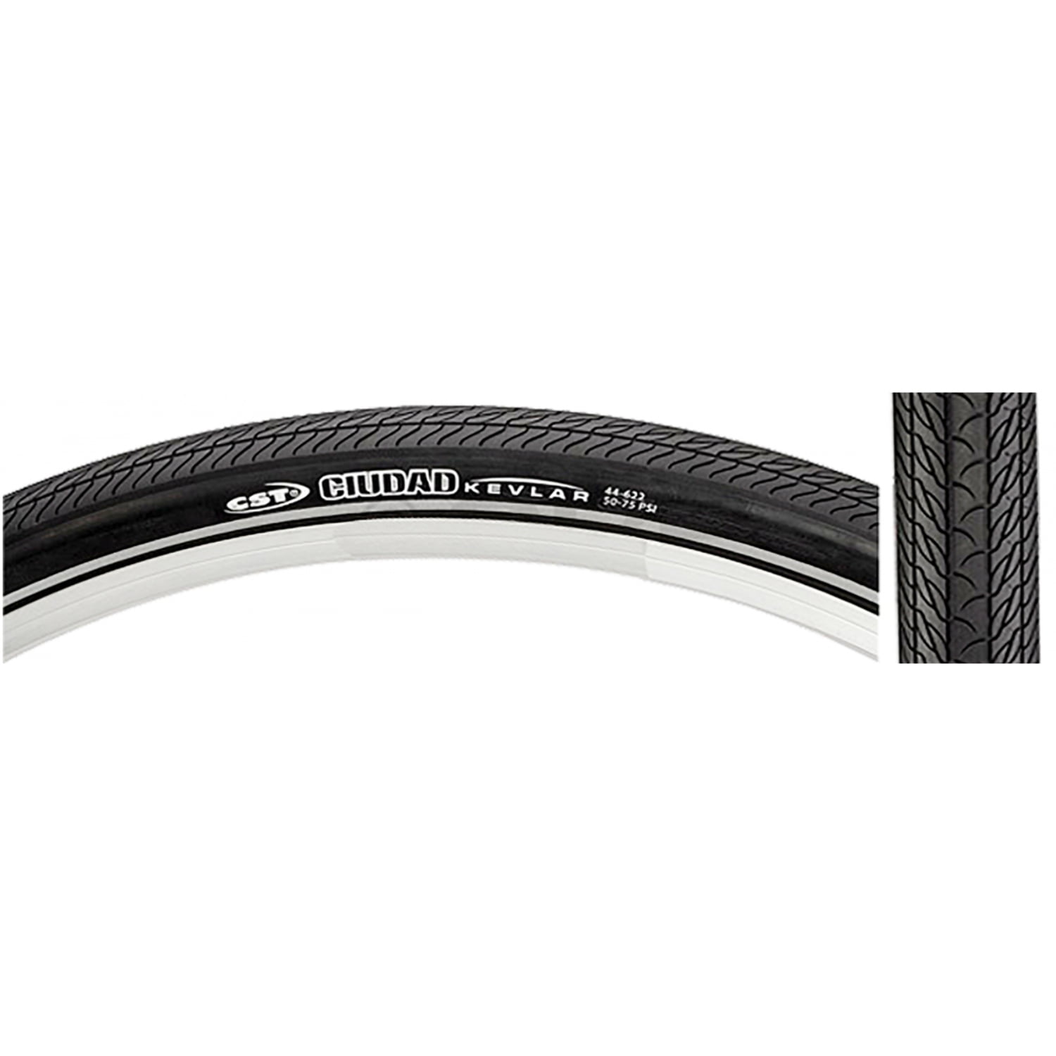 CST Ciudad Tire 26 x 1.5 Clincher Wire Black Aramid Puncture Protection ...