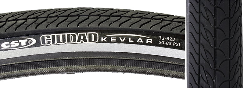 CST Ciudad 700 x 32 Clincher Tire, Wire Bead, Black, Aramid Puncture ...