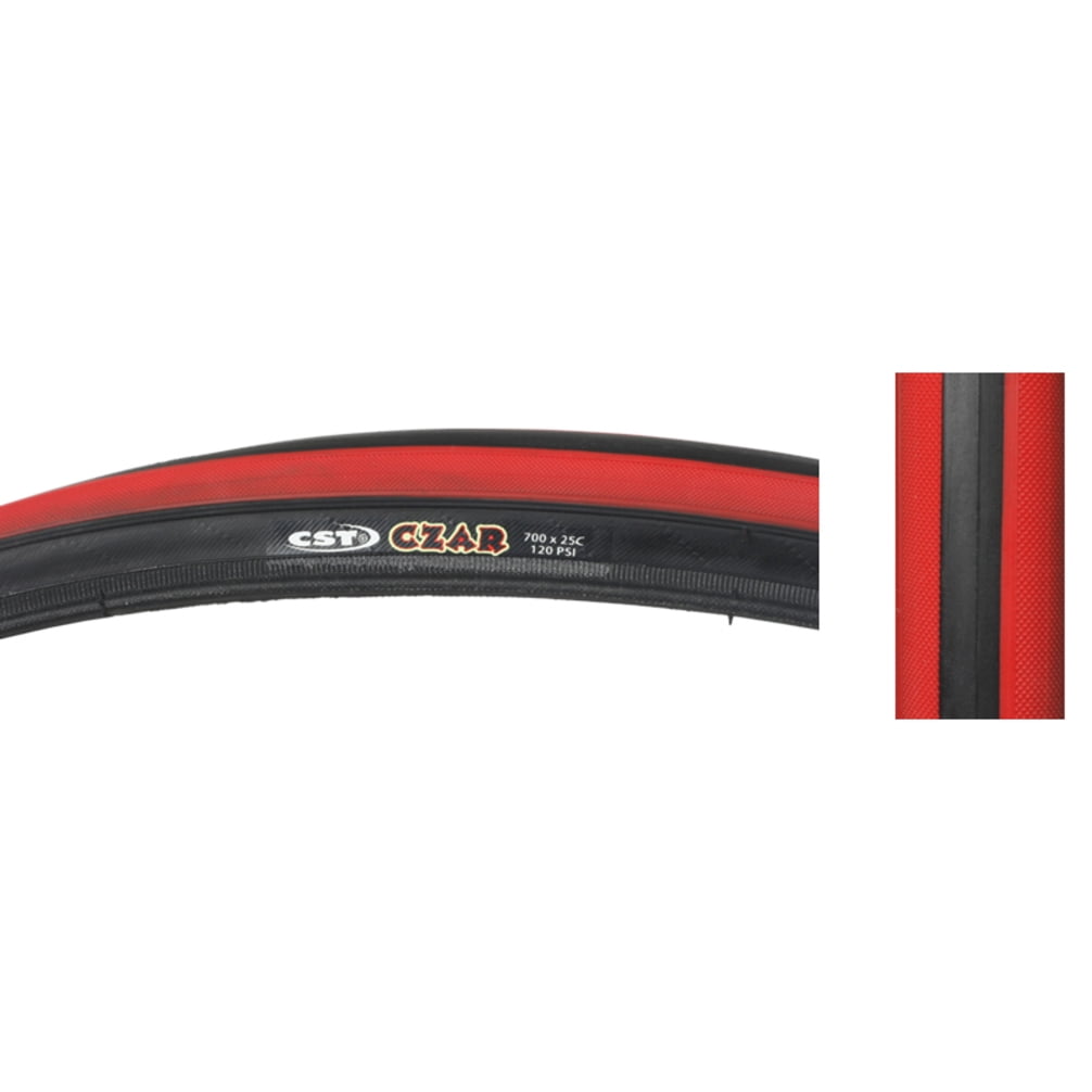 CST Czar Comp 700x25c Black Red Clincher Tire for Road Race and Fixed ...