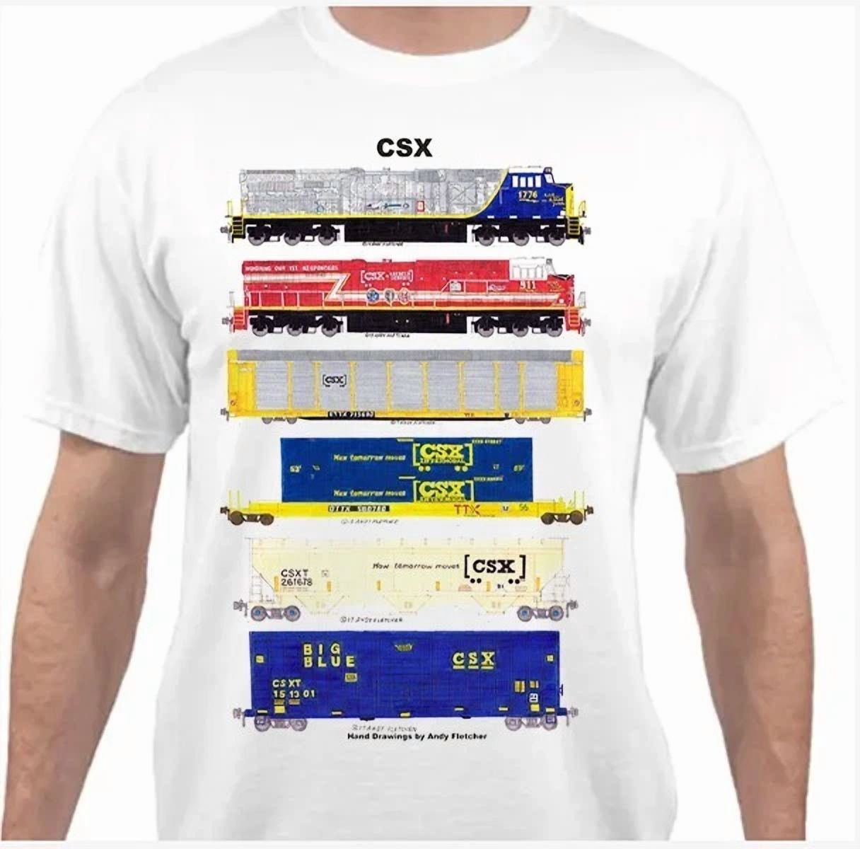CSX Veterans/First Responders Freight Train Railroad T-Shirt by Andy ...