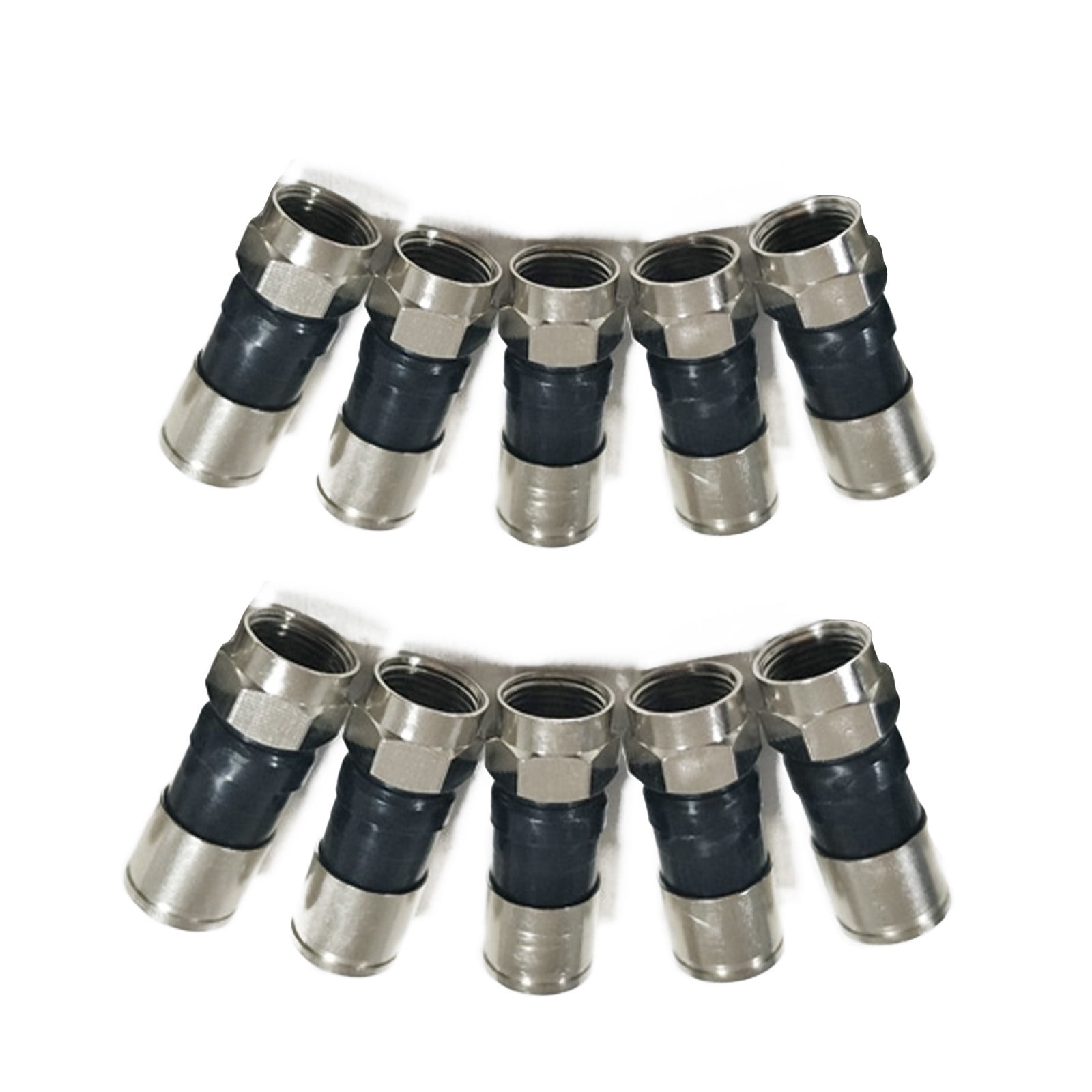 CSYANXING 10 Pcs F-Type RG6 Compression Fittings for Smooth Signal ...