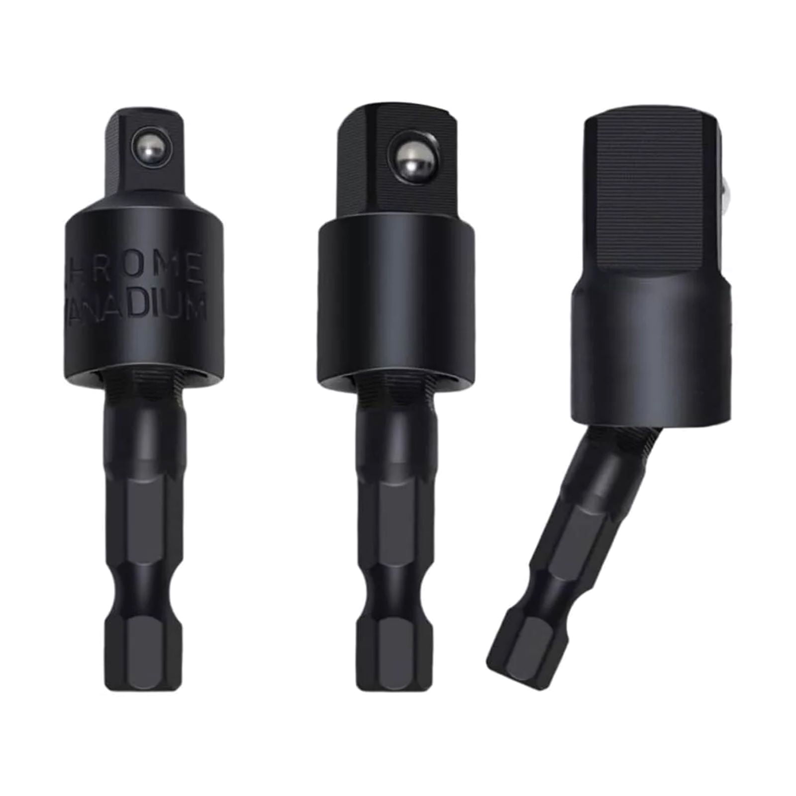 CSYANXING CR-V Steel Socket Adapter Set 360 Rotation Hex Shank 1/4 3/8 ...