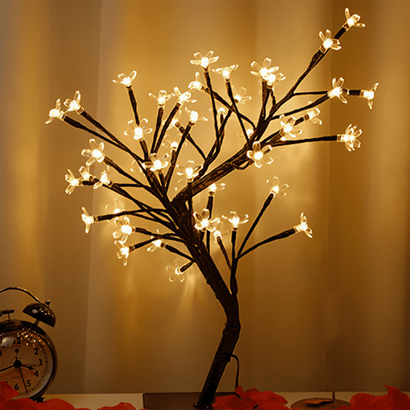CSYANXING Decorate Your Space with This Cherry Blossom Tree Lamp, Warm ...