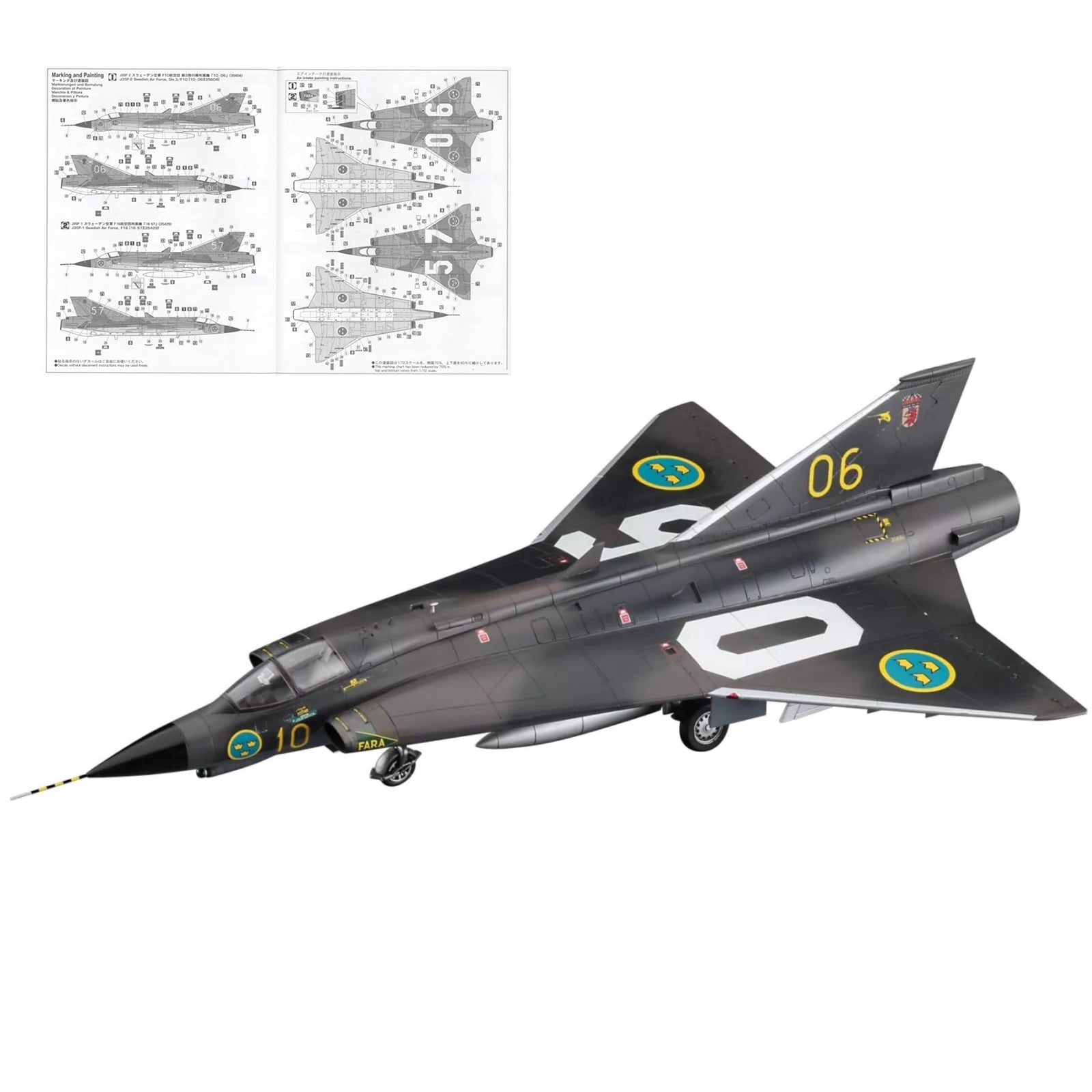 CSYANXING Historical Airplane Model for Display - Swedish Air Force ...