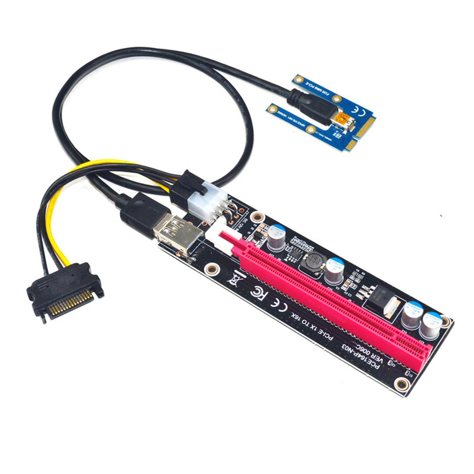 CSYANXING PCI-E 16x Riser Card with SATA Power Cable Reduces ...