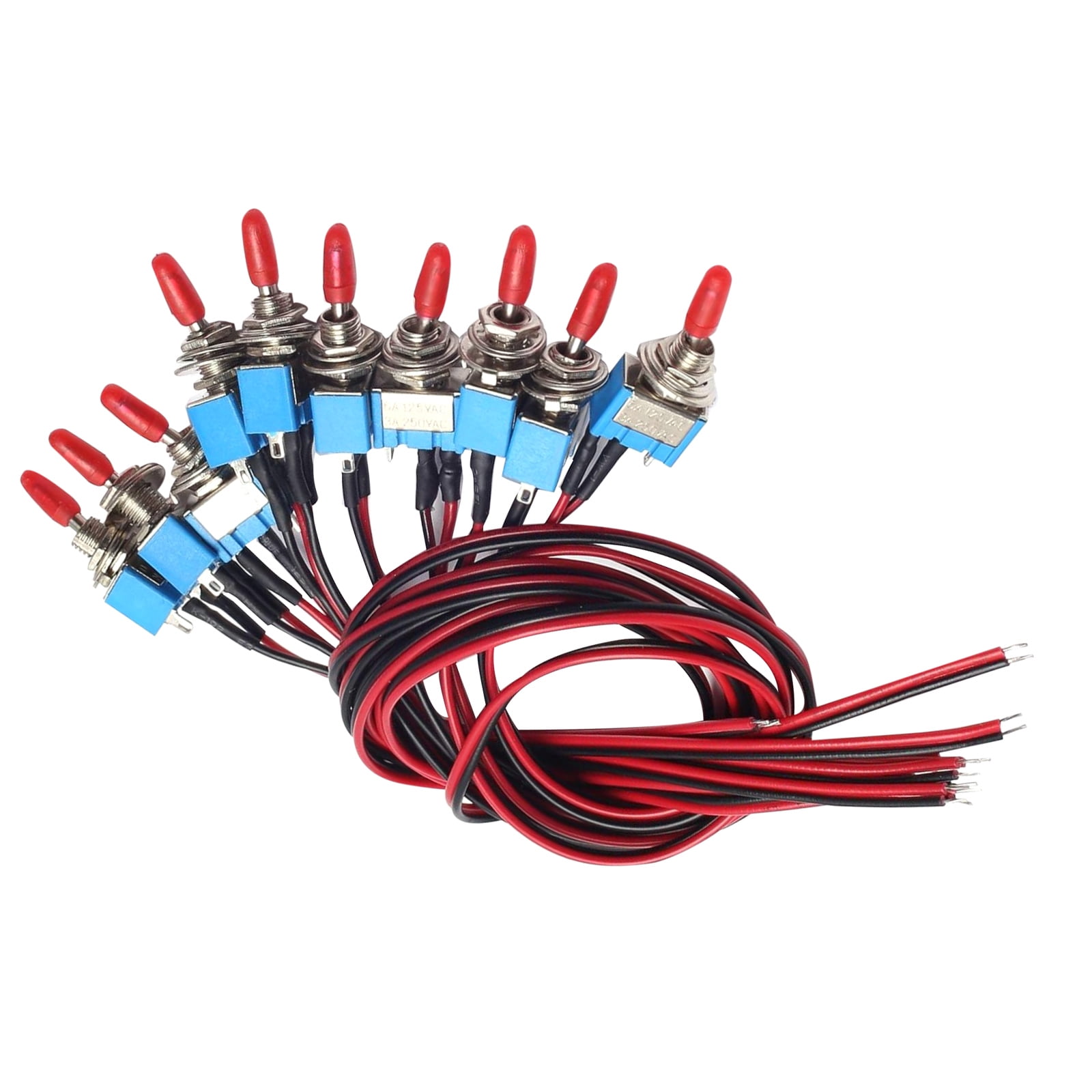 CSYANXING SPST Pre Wired Toggle Switch 3 Pin On Off 6A/125V 3A/250V for ...