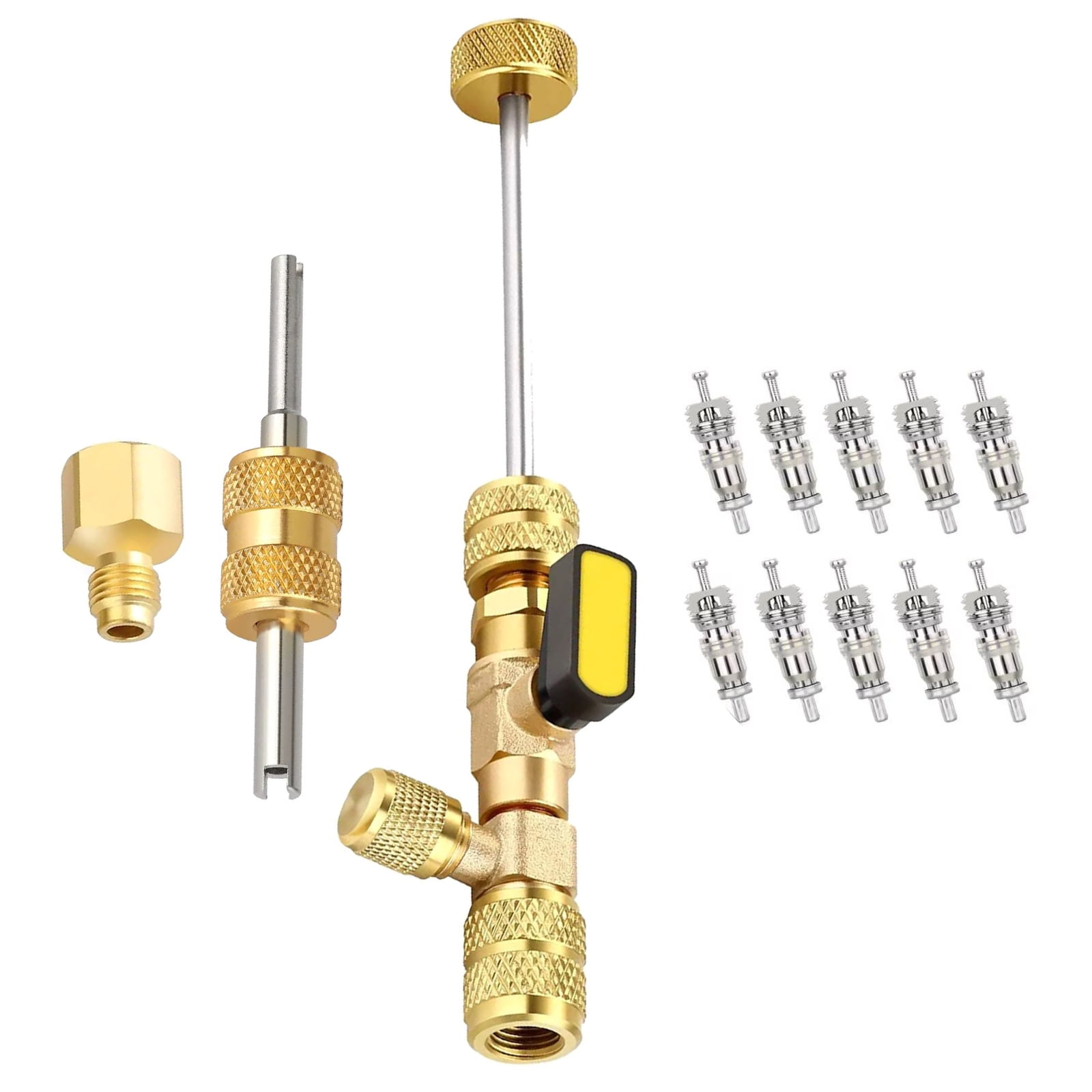 CSYANXING Valve Core Remover Installer Tool Brass HVAC AC 1/4 5/16 SAE ...